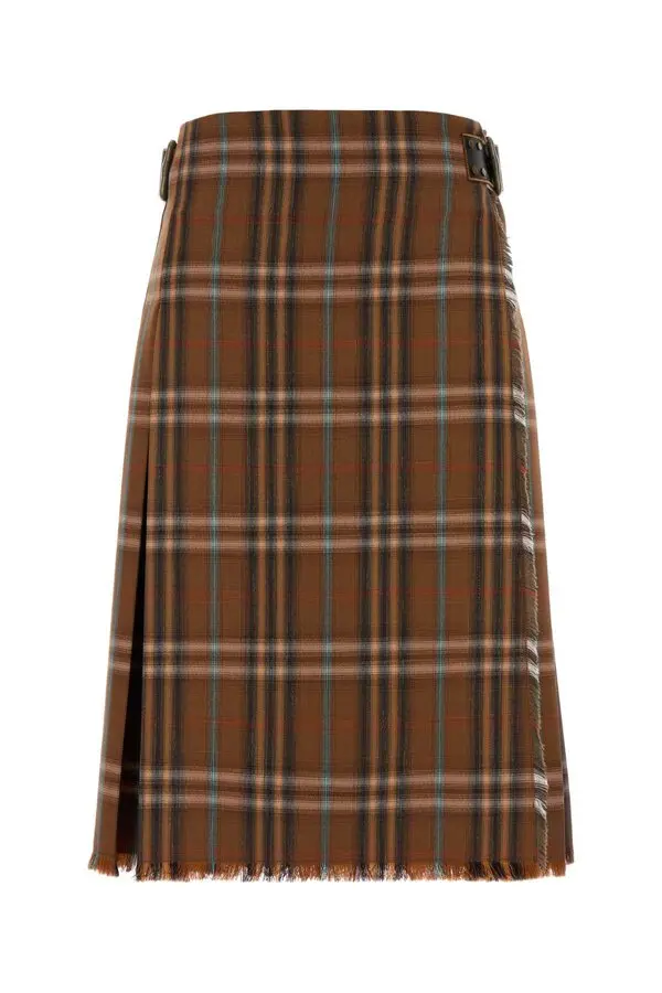 Burberry Embroidered Wool Skirt - Multicolor