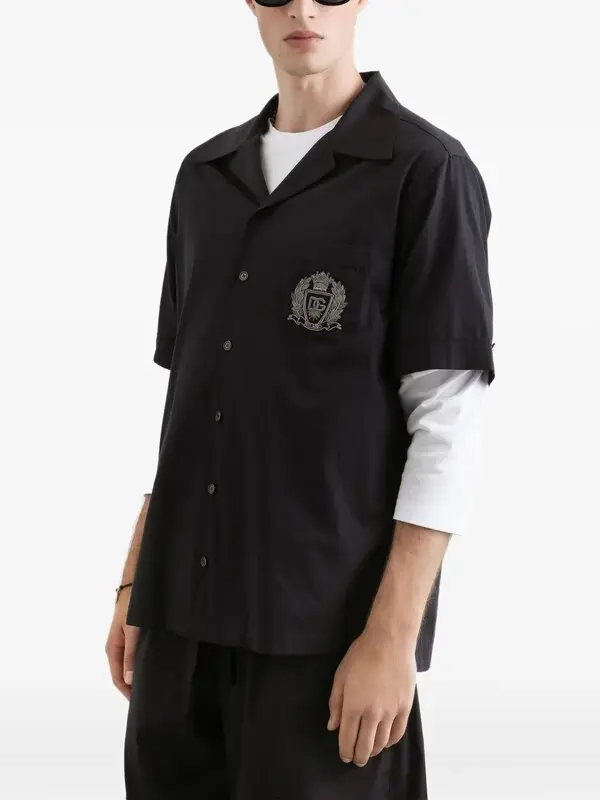 Dolce & Gabbana Hawaii Short-sleeved Cotton Shirt - Black