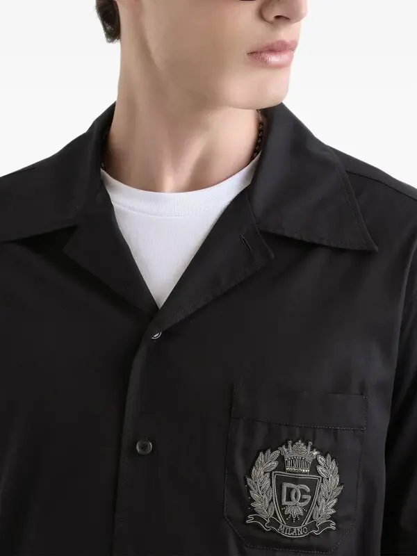 Dolce & Gabbana Hawaii Short-sleeved Cotton Shirt - Black