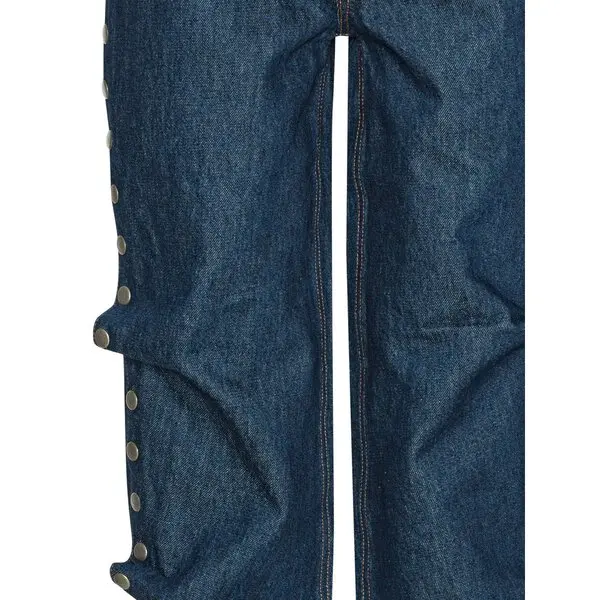 ROTATE BY BIRGER CHRISTENSEN Wide-leg Denim Jeans With Button Detail - Blue