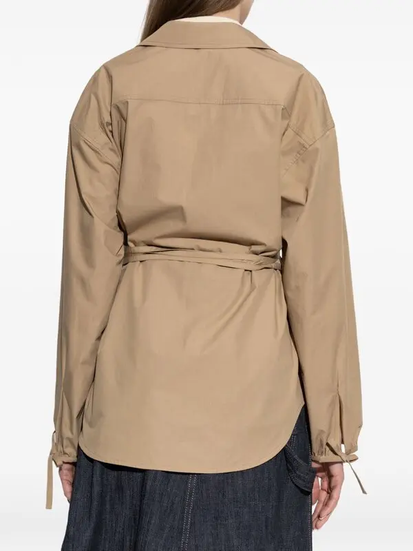 Moncler Cotton Zipped Shirt With Tie Waist