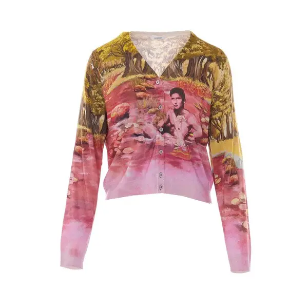 Versace The Naturist Print Silk Cardigan - Multicolor