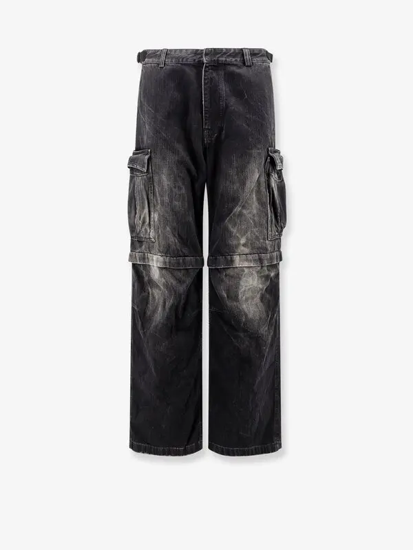 Balenciaga Cargo Denim Trousers - Black