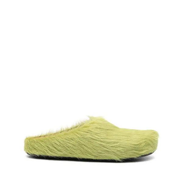 Marni Calf Hair Slip-on Trainers - Green