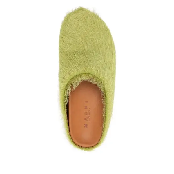 Marni Calf Hair Slip-on Trainers - Green