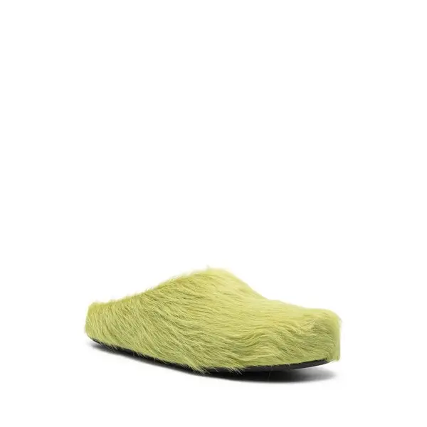Marni Calf Hair Slip-on Trainers - Green
