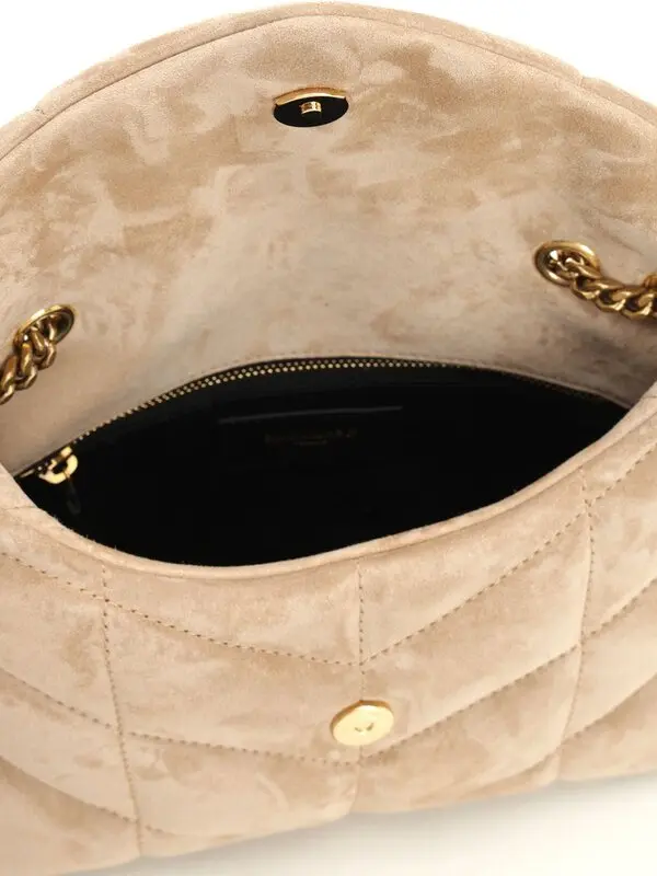 Saint Laurent Mini Loulou Puffer Bag - Cream
