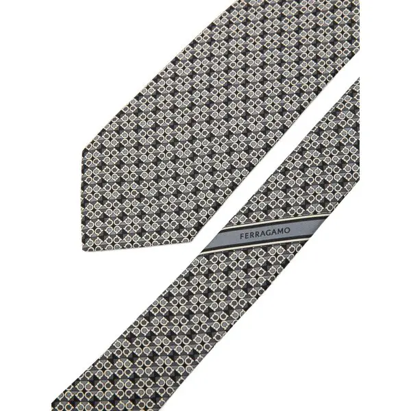 FERRAGAMO Gancini Print Neck Tie
