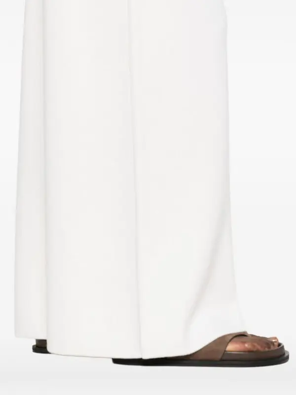 Max Mara Beige Virgin Wool Wide Leg Trousers - Multicolor