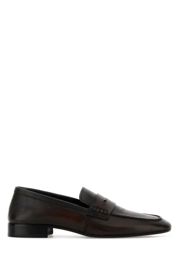 Dries Van Noten Dark Leather Loafers - Brown