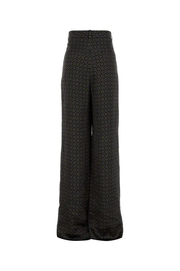Saint Laurent Printed Satin Wide-leg Pants