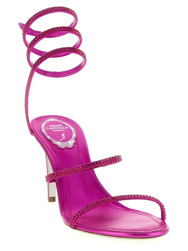 Rene Caovilla Cleo' Crystal Embellished Silk Sandals