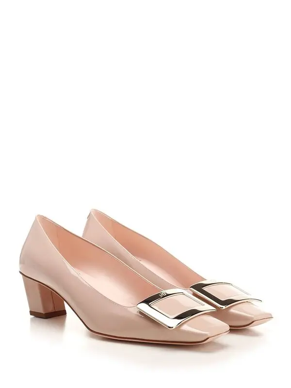 ROGER VIVIER Belle Vivier Patent Calfskin Pumps With Metal Buckle - Multicolor
