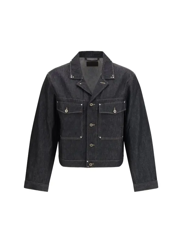 LEMAIRE Studded Denim Trucker Jacket - Black