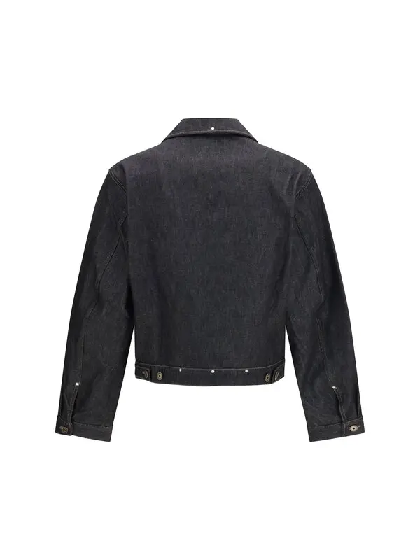 LEMAIRE Studded Denim Trucker Jacket - Black