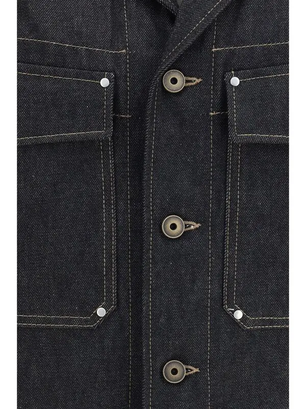 LEMAIRE Studded Denim Trucker Jacket - Black