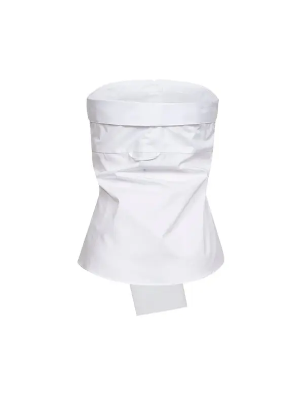 Giuseppe Di Morabito White Poplin Bustier Top With Tied Sleeves - Multicolor
