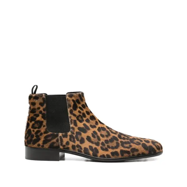 Prada Leopard Print Calf Hair Chelsea Boots - Brown