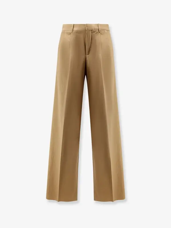 Celine Pleated Cotton Trousers - Cream