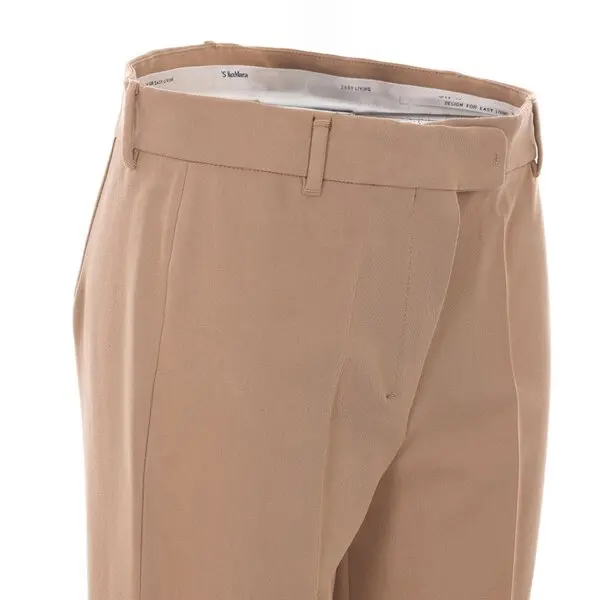 Max Mara Fatina Stretch Viscose And Cotton Trousers - Cream
