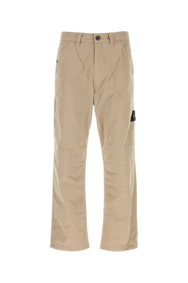 Stone Island Beige Cotton Pant - Brown
