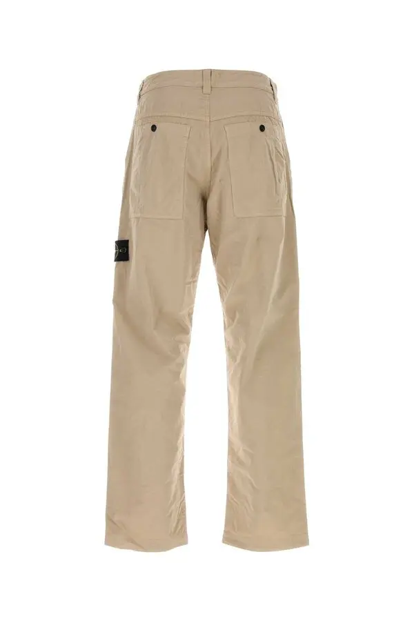 Stone Island Beige Cotton Pant - Brown