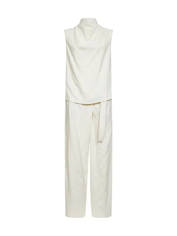 Brunello Cucinelli Sequin-embellished Pinstriped Jumpsuit - Multicolor