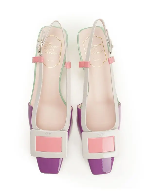 ROGER VIVIER Belle Vivier Patent Calfskin Slingback Pumps - Multicolor
