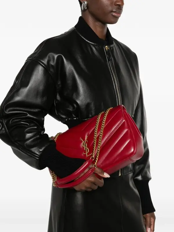 Saint Laurent Loulou Medium Bag In Matelassé Lambskin - Red