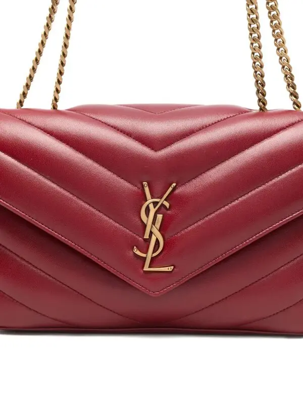 Saint Laurent Loulou Medium Bag In Matelassé Lambskin - Red