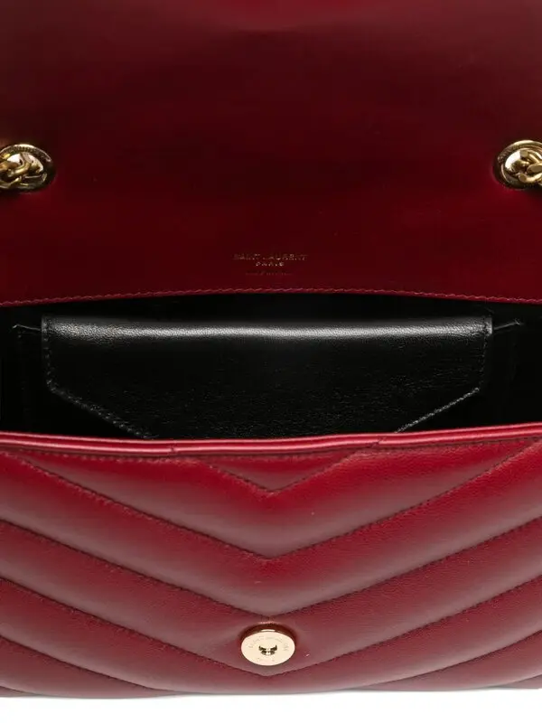 Saint Laurent Loulou Medium Bag In Matelassé Lambskin - Red