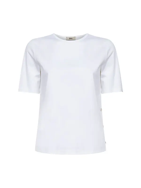 Herno Cotton Jersey T-shirt With Side Slits - Multicolor
