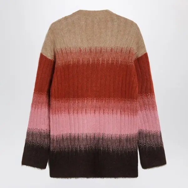 Fendi Multicoloured Mohair And Wool Blend Cardigan