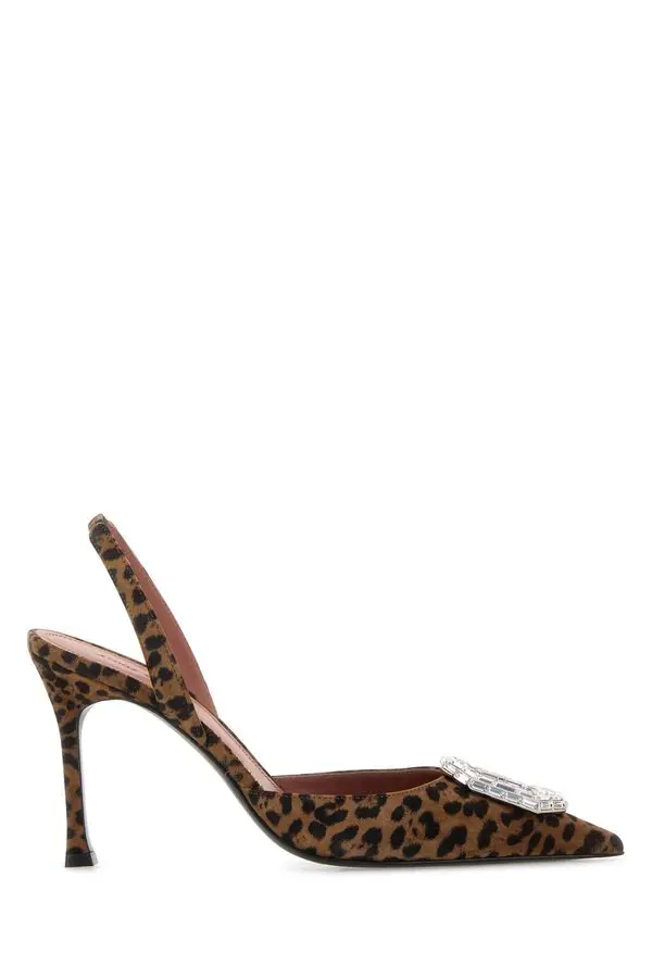 Amina Muaddi Printed Leather Camelia Pumps - Multicolor
