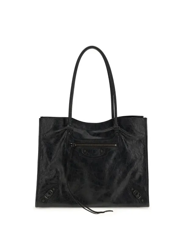 Balenciaga Le City Tote Bag In Lambskin - Black