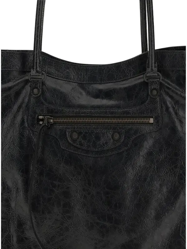 Balenciaga Le City Tote Bag In Lambskin - Black