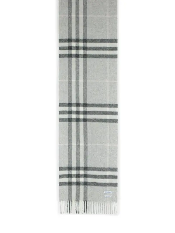 Burberry Mu Giant' Grey Cashmere Scarf - Gray