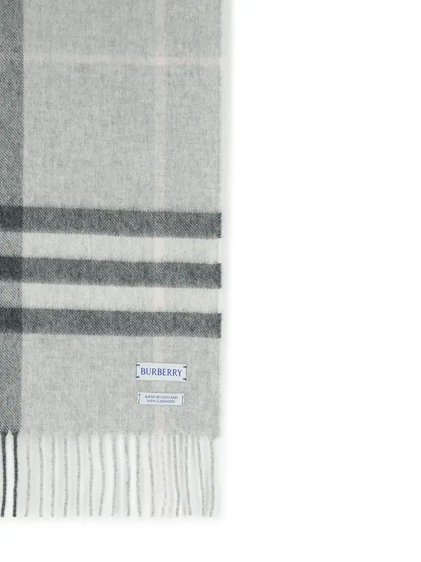 Burberry Mu Giant' Grey Cashmere Scarf - Gray