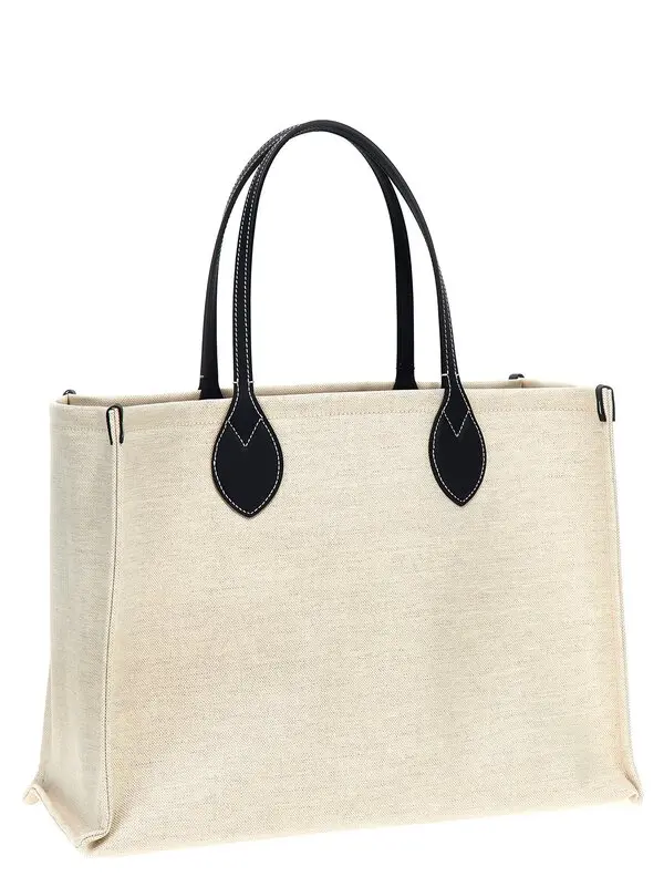Gucci Canvas Midi Shopping Bag With Logo