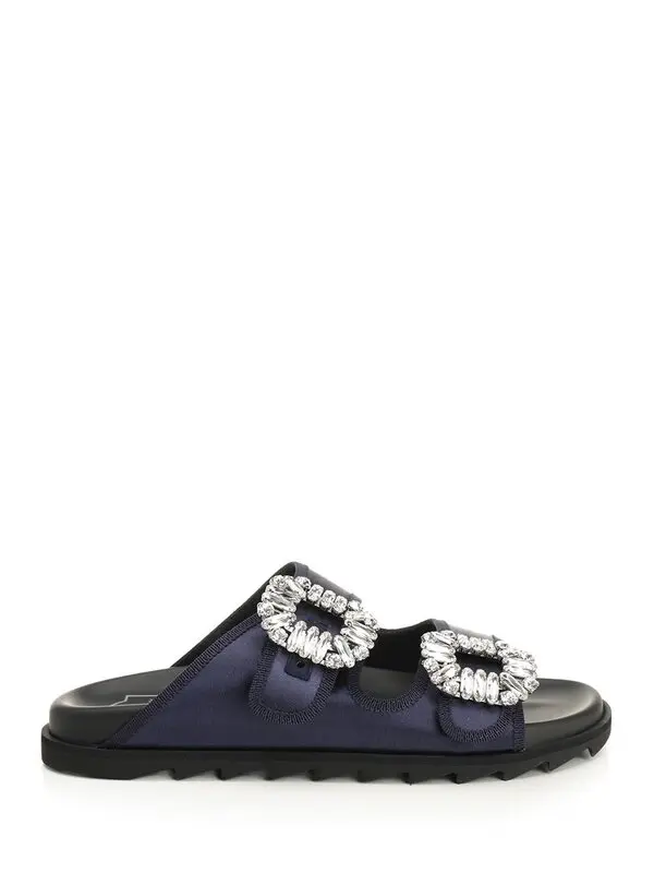 ROGER VIVIER Slidy Viv' Mule With Crystal Buckles