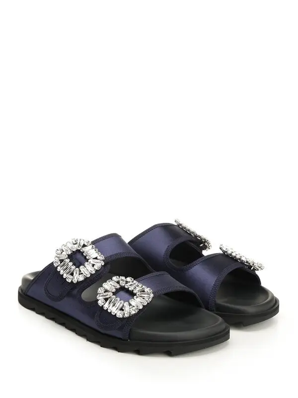 ROGER VIVIER Slidy Viv' Mule With Crystal Buckles