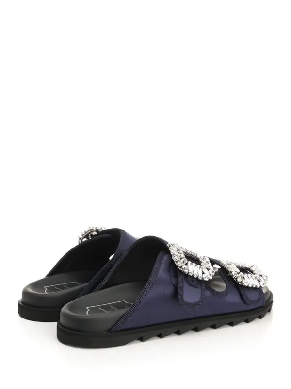 ROGER VIVIER Slidy Viv' Mule With Crystal Buckles