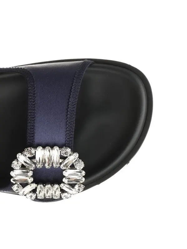 ROGER VIVIER Slidy Viv' Mule With Crystal Buckles