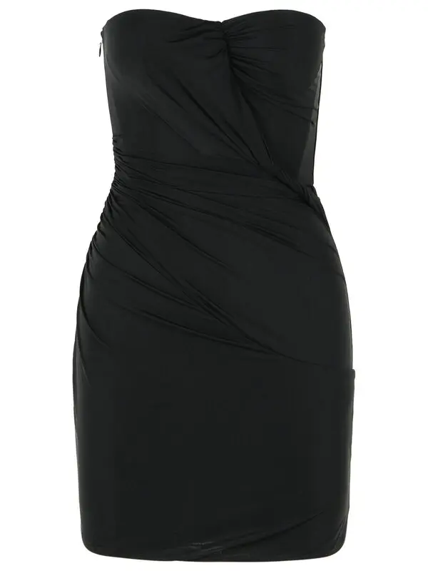 Blumarine Stretch Nylon Dress With Ruching And Draping - Black
