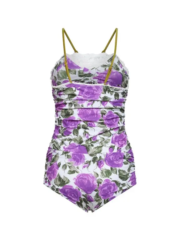 Chloé Rose Print Gathered Bodysuit - Multicolor