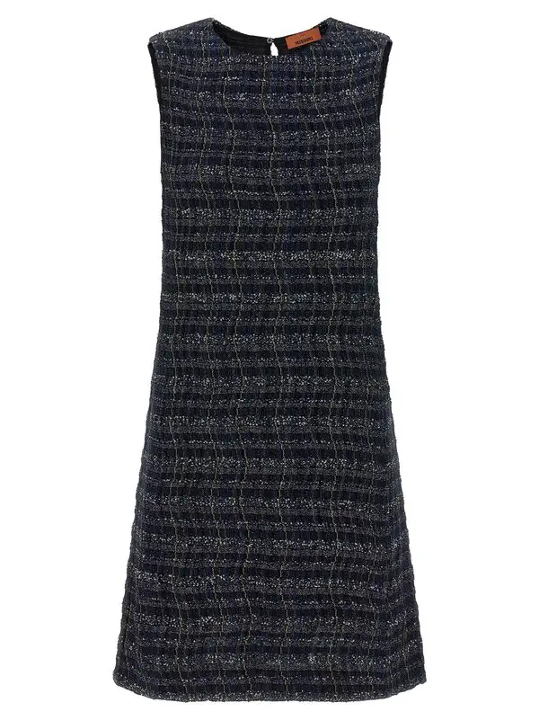 Missoni Checkered Textured Sleeveless Mini Dress - Multicolor
