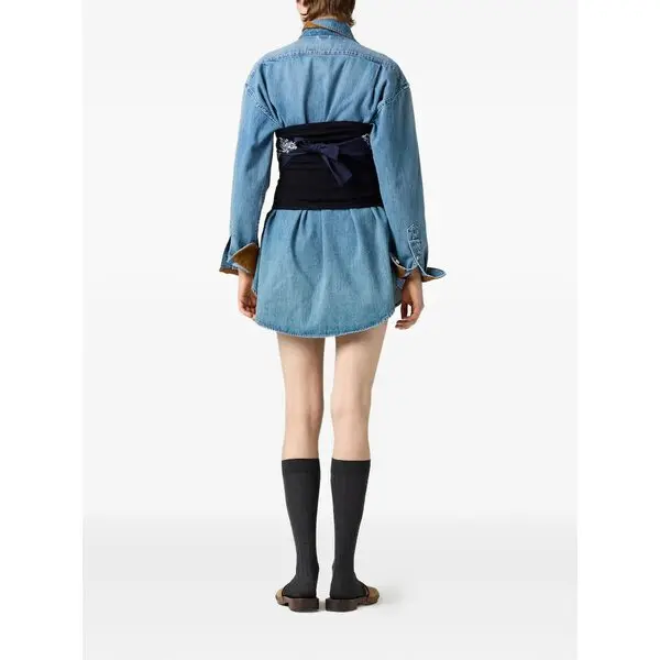 Miu Miu Denim Button-up Shirt With Cuffed Sleeves