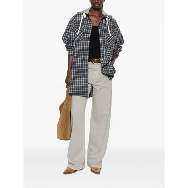 Miu Miu Denim Button-up Shirt With Cuffed Sleeves