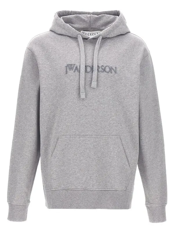 JW Anderson Embroidered Logo Hoodie - Gray