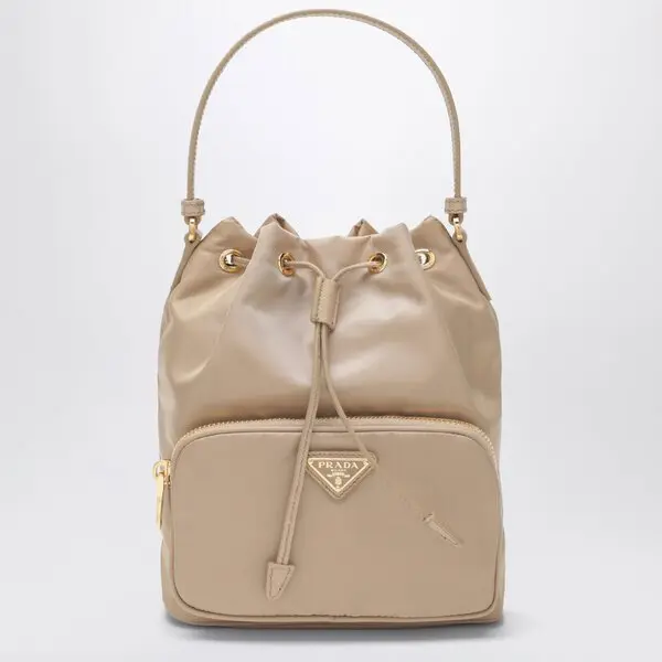 Prada Re-nylon Duet Bucket Bag - Brown